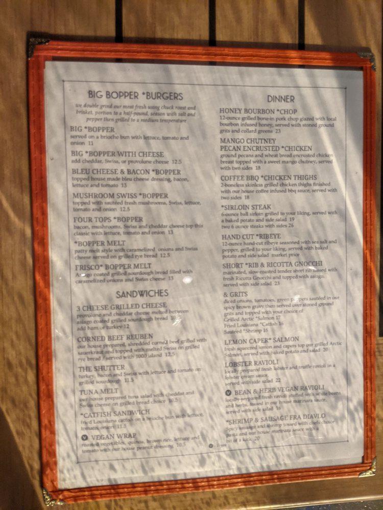 Menu at Sweetwater One Twenty Three restaurant, Summerville