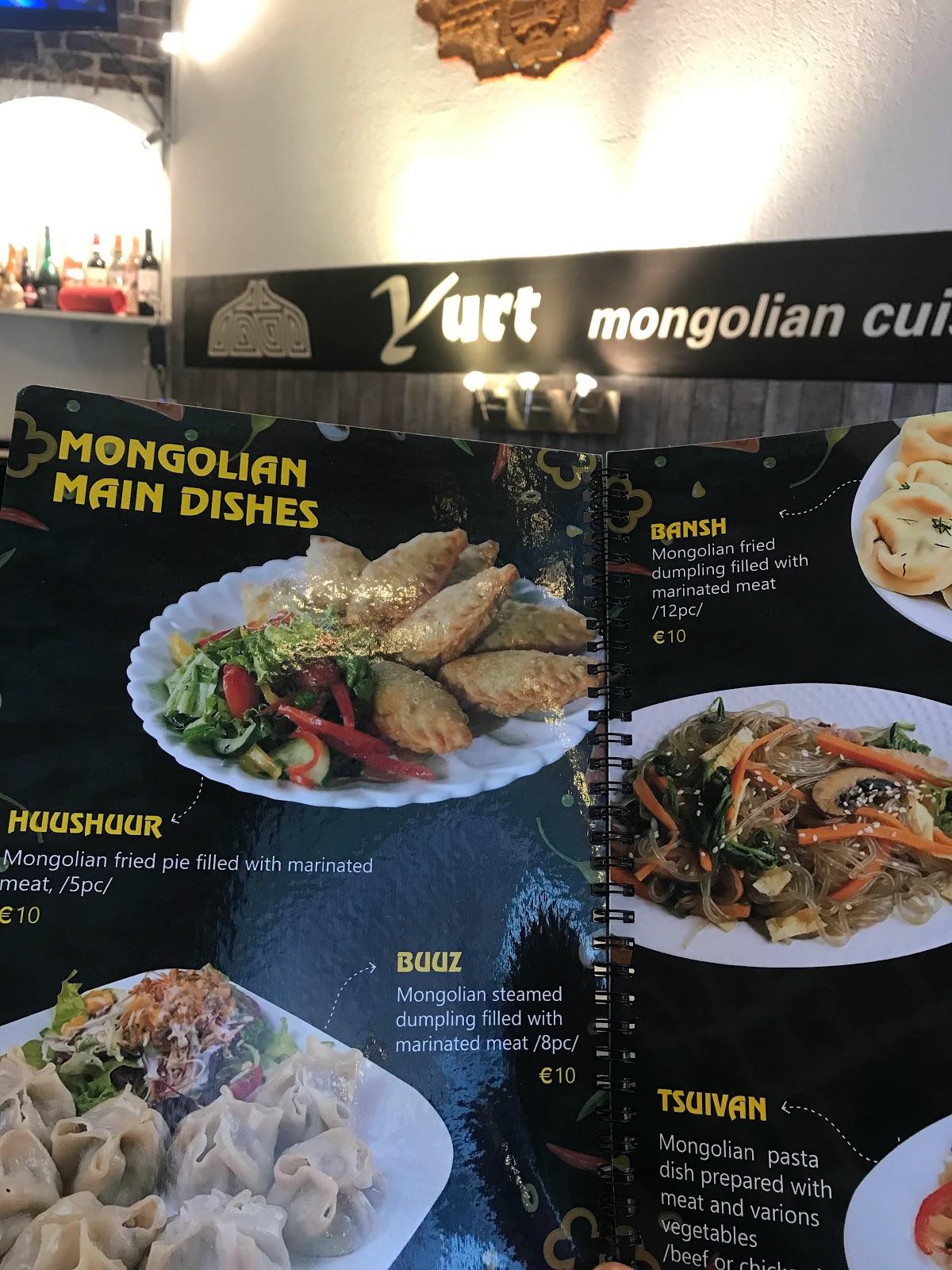Menu at Yurt Mongolian Cuisine, Ghent