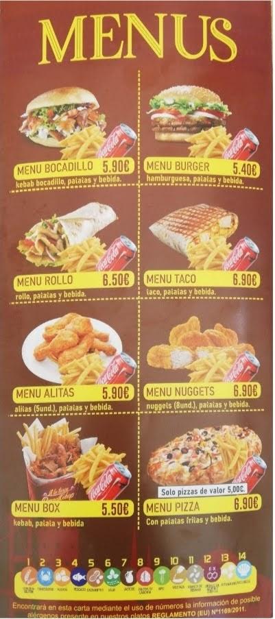 Menu at A La Turca restaurant, Banyeres de Mariola