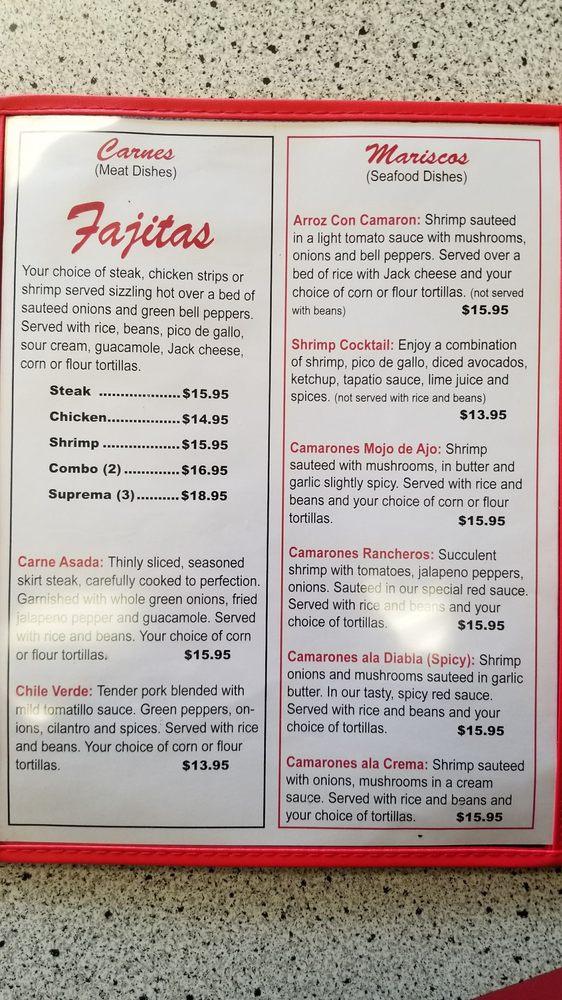 Menu at Taqueria Fiesta Brava restaurant, Spokane