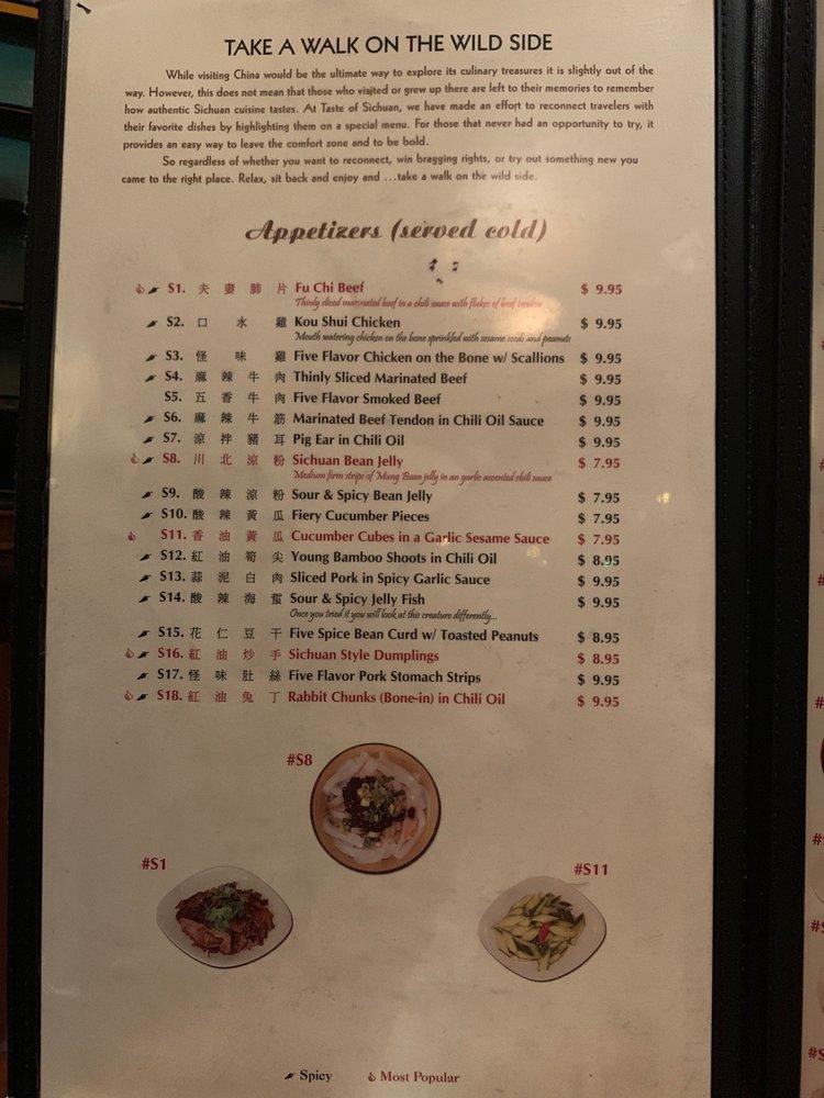 Menu at Taste Of Sichuan Beaverton restaurant, Beaverton
