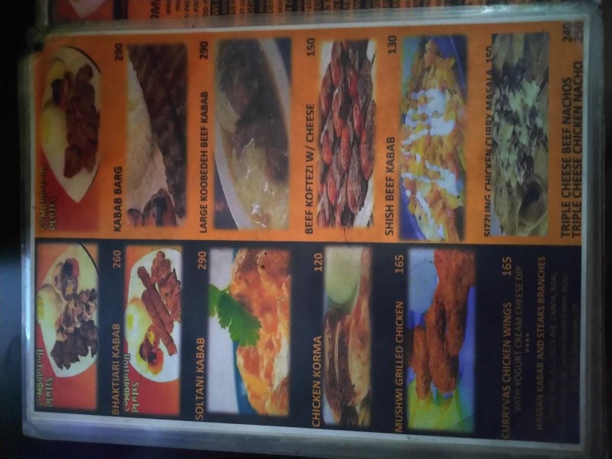 Menu at Hassan Kabab And Steaks Inc restaurant, Cainta