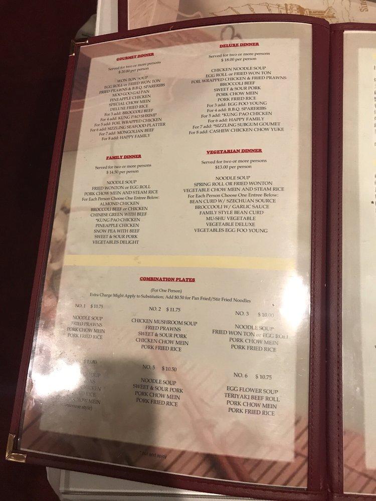 Menu at Hong Kong restaurant, Merced