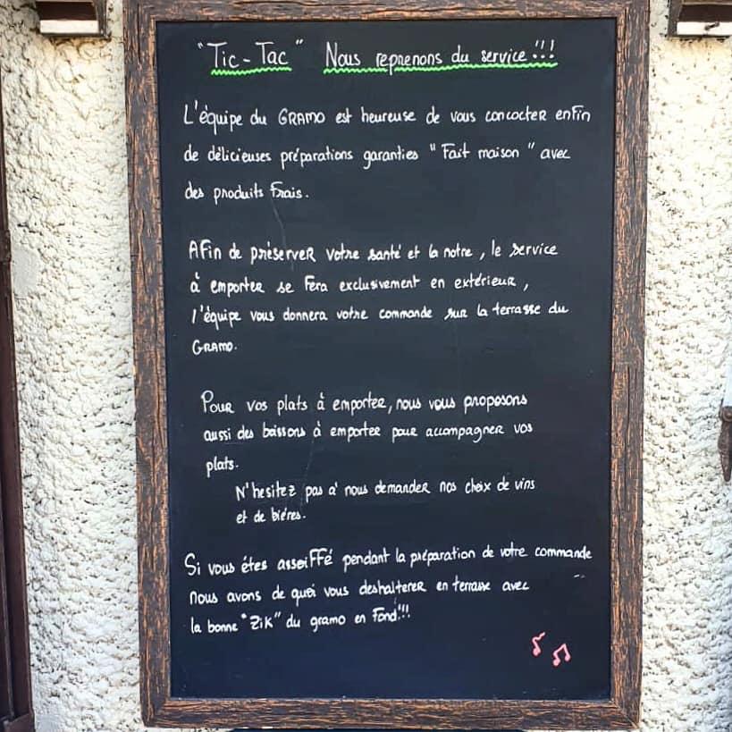 Menu au Le Gramophone restaurant, Orsay