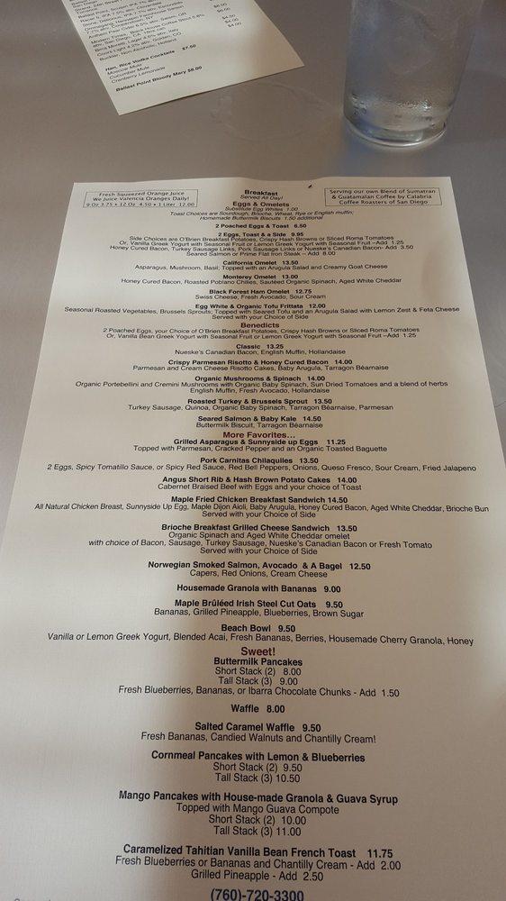 Menu at Shorehouse Kitchen Carlsbad restaurant, Carlsbad