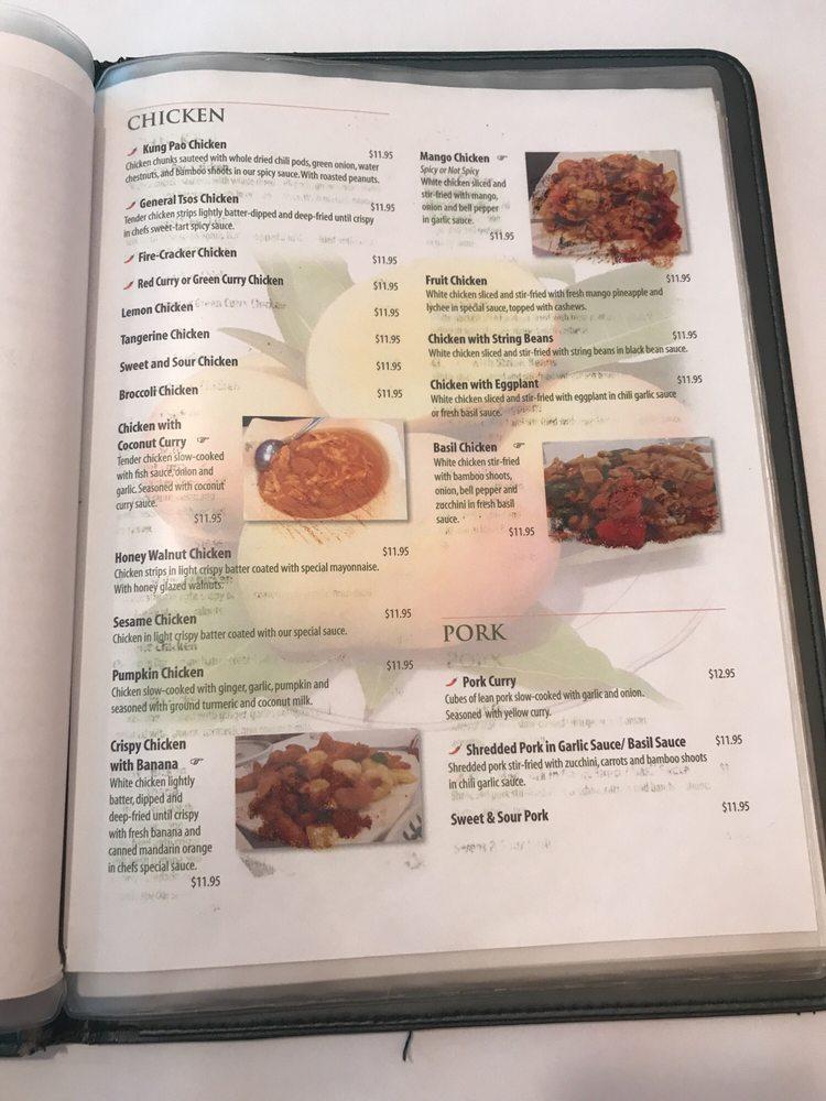 Menu at Sweet Mango restaurant, San Jose