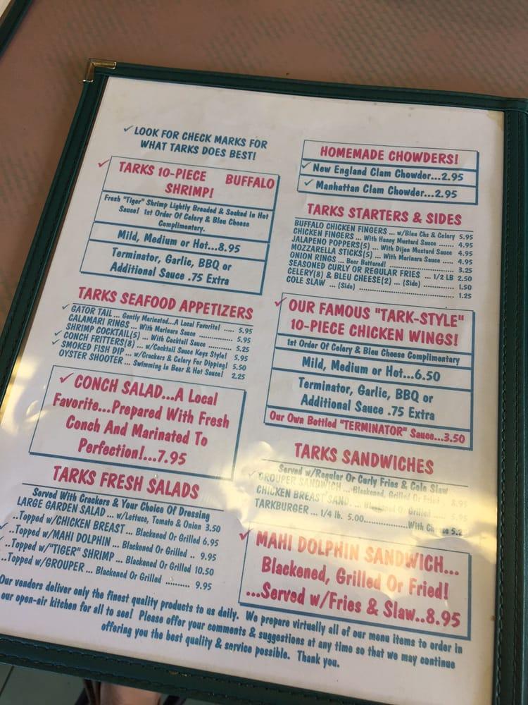 Menu at Tarks Of Dania Beach restaurant, Dania Beach, S Federal Hwy