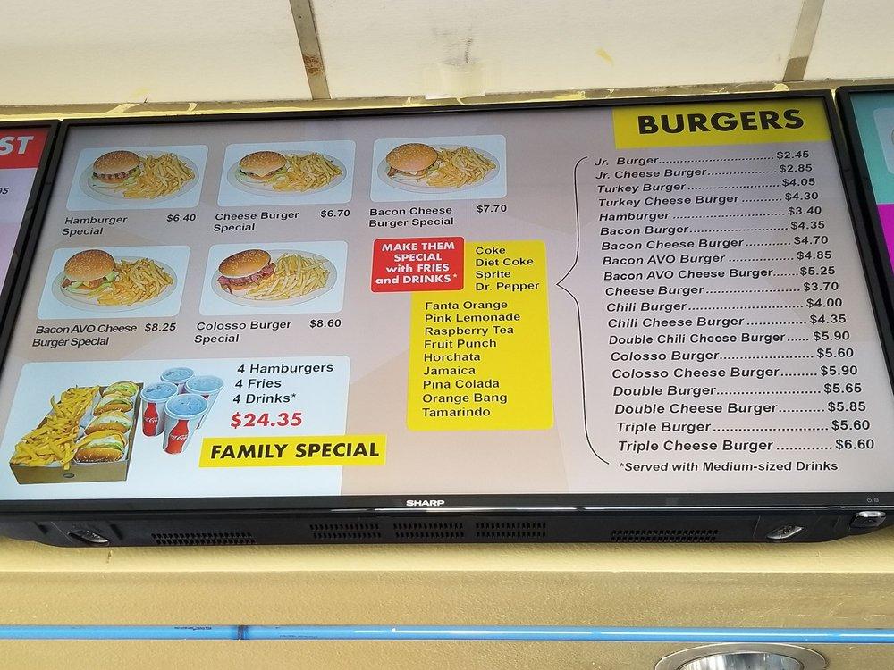 Menu at Tom's Jr. Burger fast food, Los Angeles, Daly St # 108