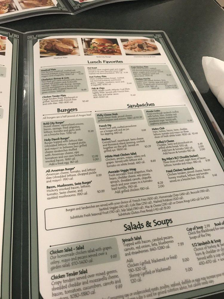 Menu at Metro Diner restaurant, Chesapeake