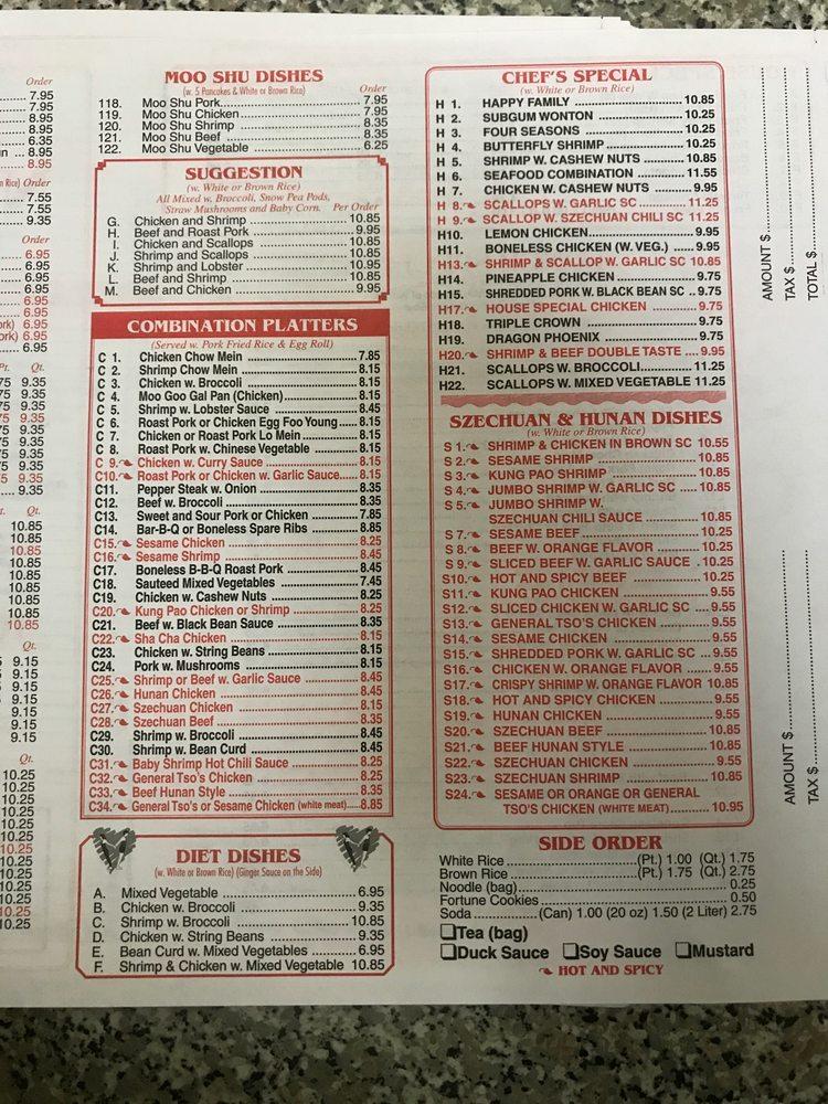 Menu at New Wing Hing restaurant, Bayonne, Clove Rd