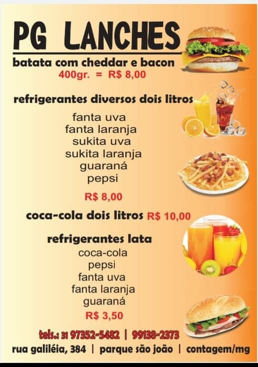 Menu em Pg lanches restaurante, Contagem