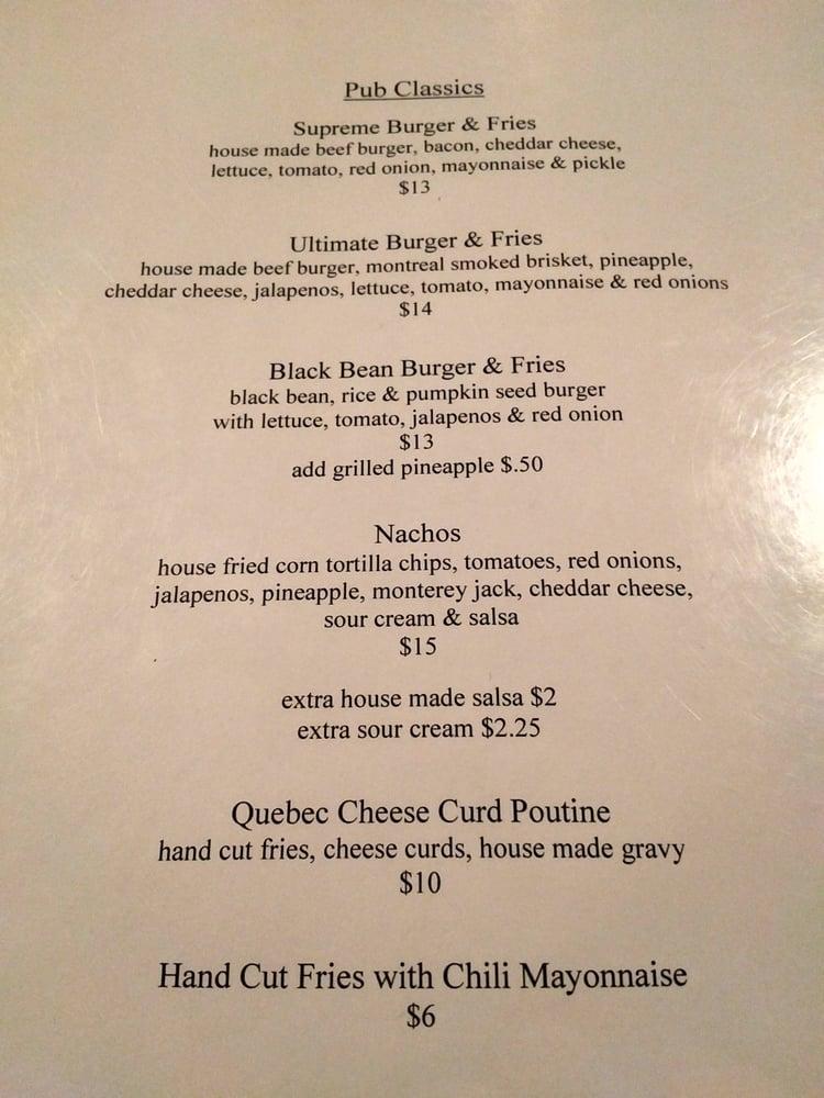 Menu at Henry House pub & bar, Halifax
