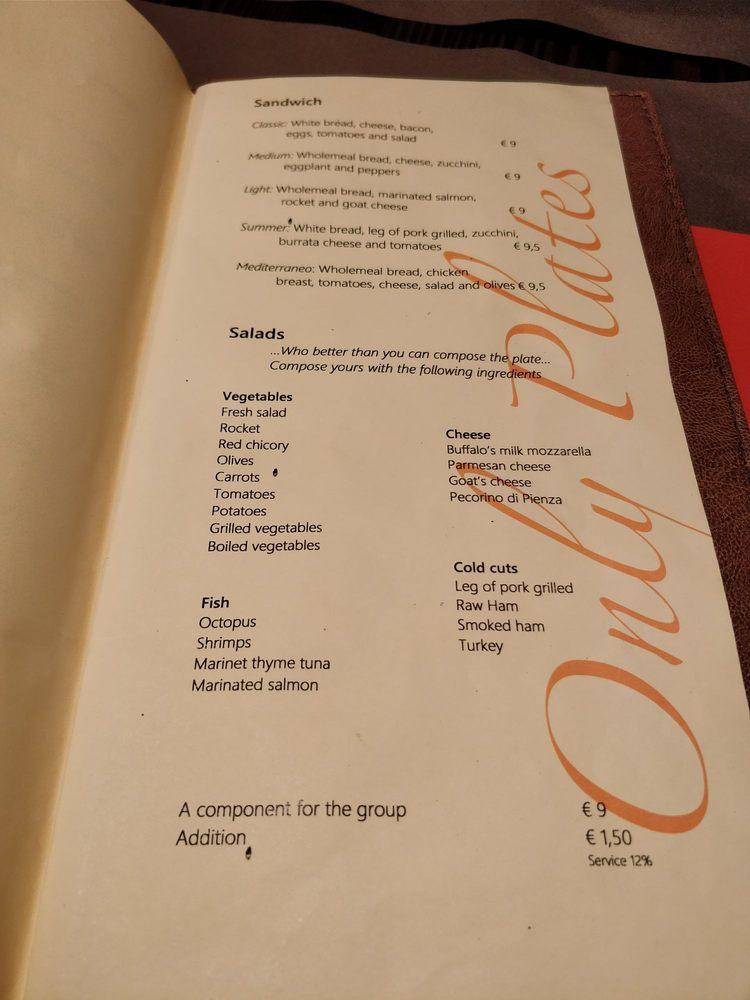 Speisekarte von Impronta restaurant, Venedig