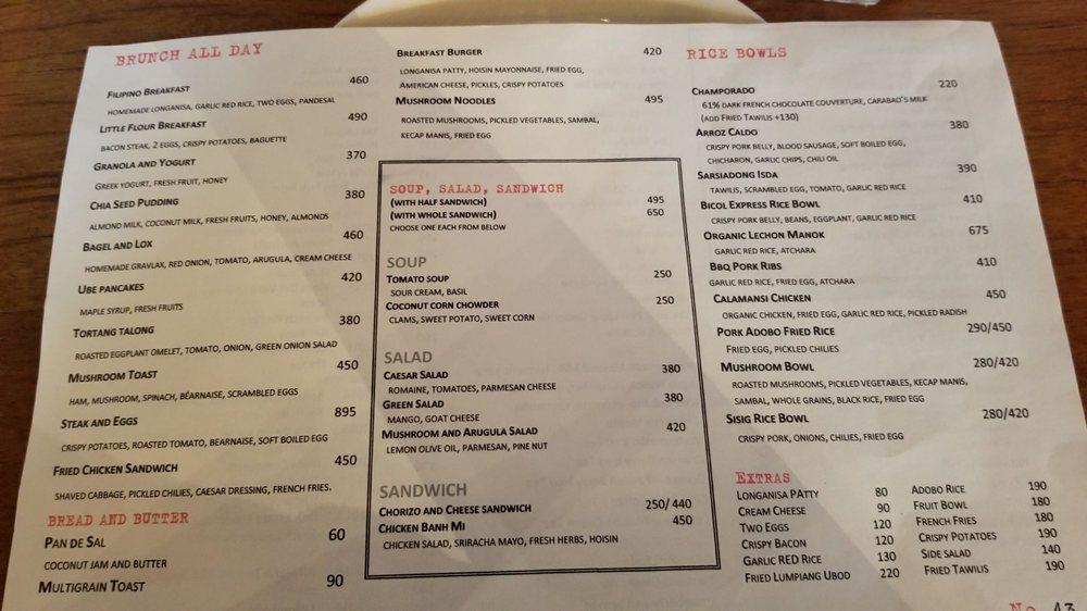 Menu at George and Onnie's - BGC cafe, Taguig, Ground Floor