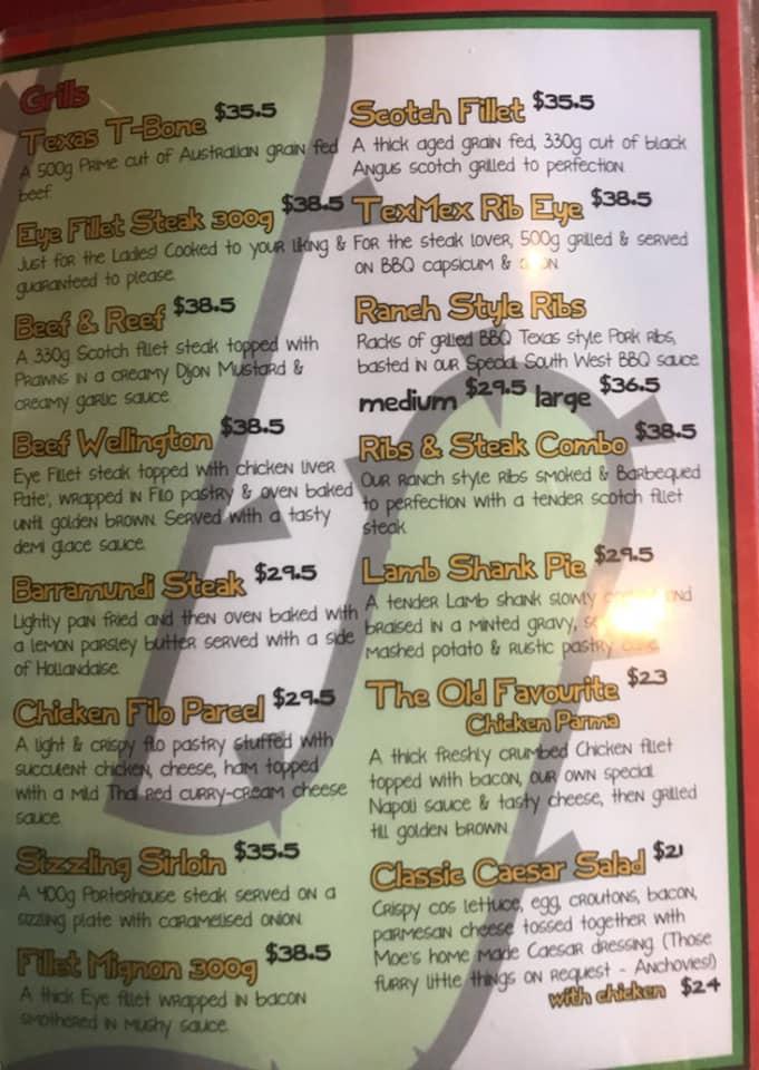 Menu at Moe's Mexican Bar & Grill, Horsham