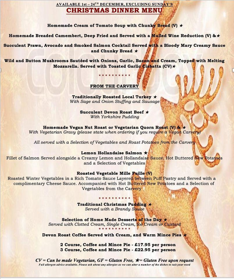 Menu at Ye Olde Smokey House pub & bar, Paignton