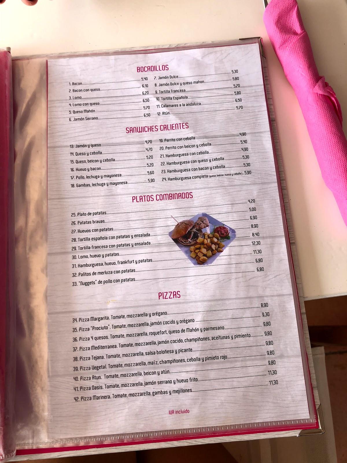 Menu at Es Corb Marí pub & bar, Son Bou