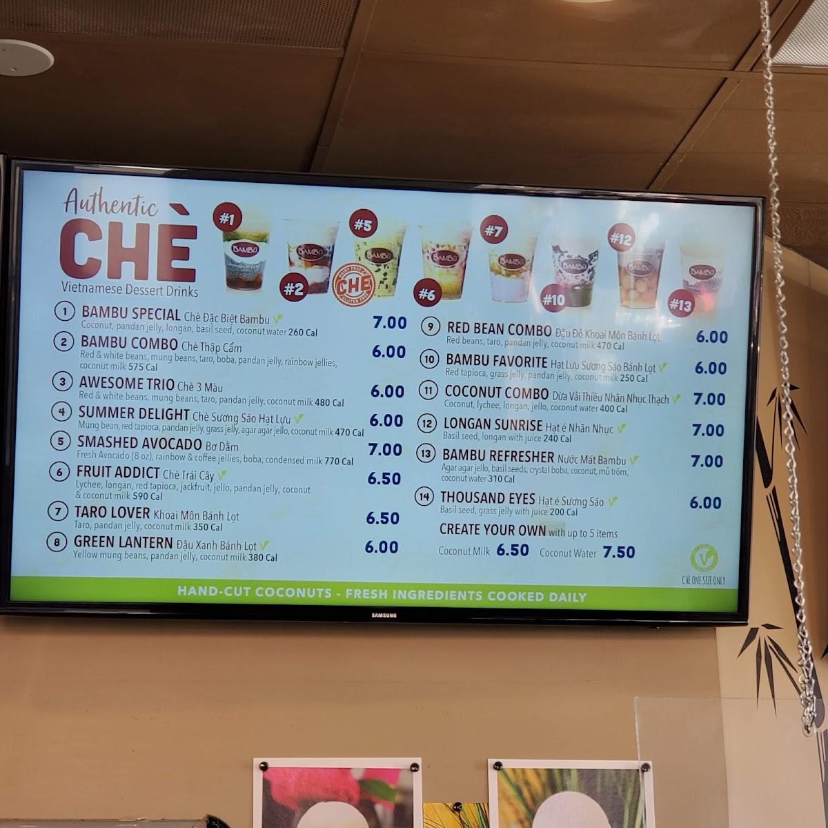Menu at BAMBŪ Desserts & Drinks, Sacramento