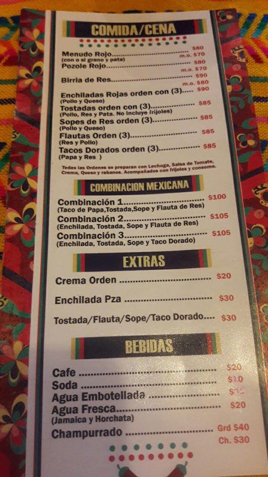 Menu at Cenaduria: La Catrina restaurant, San Quintín