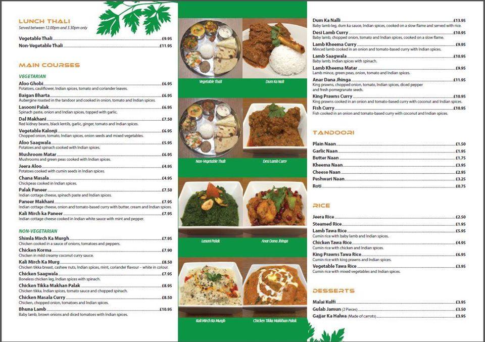 Menu at Curry and Sushi restaurant, Gibraltar