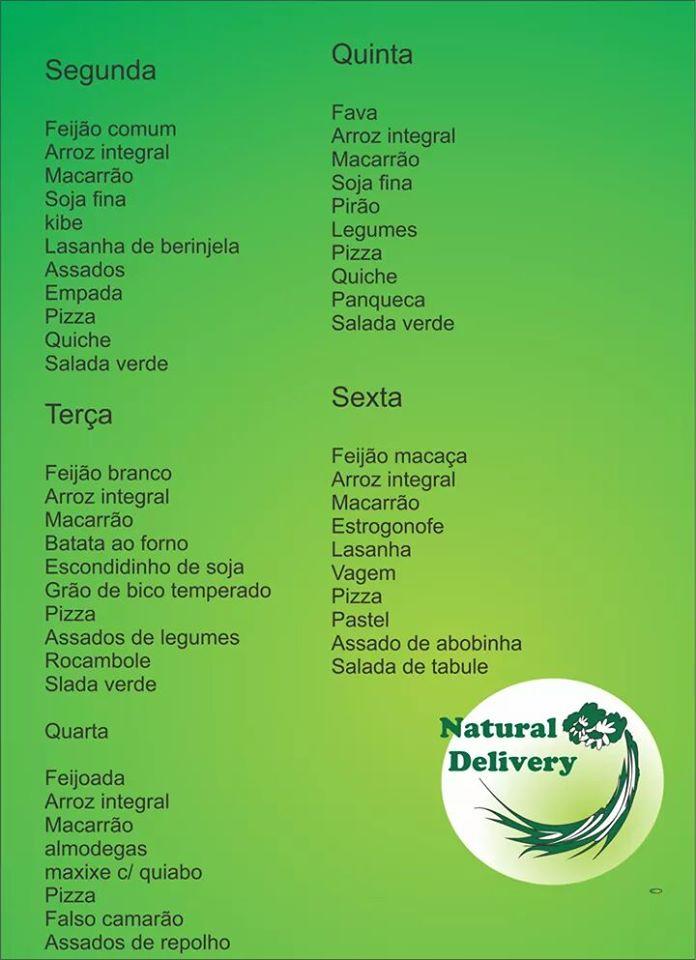 Menu at Natural Delivery restaurant, Recife