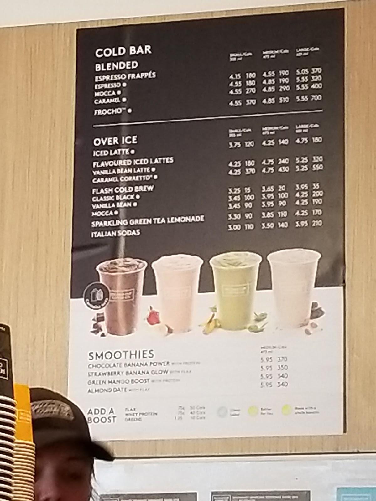 Menu at Second Cup Café, Burlington, 901 Brant St