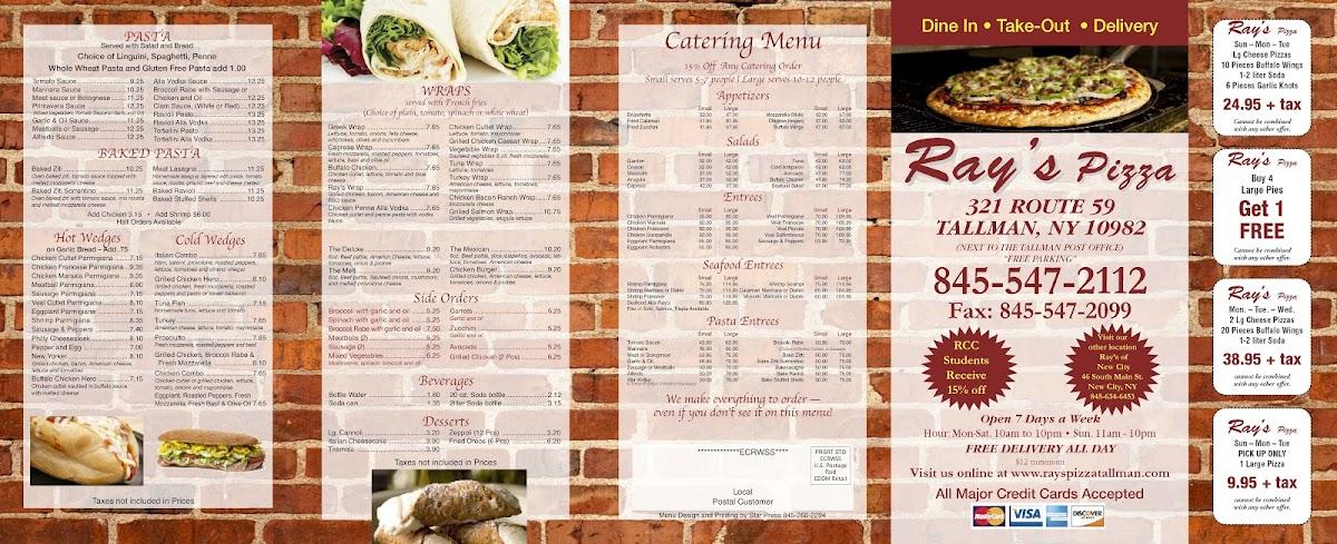 Menu at Ray's Pizza and Restaurant (Tallman), Airmont