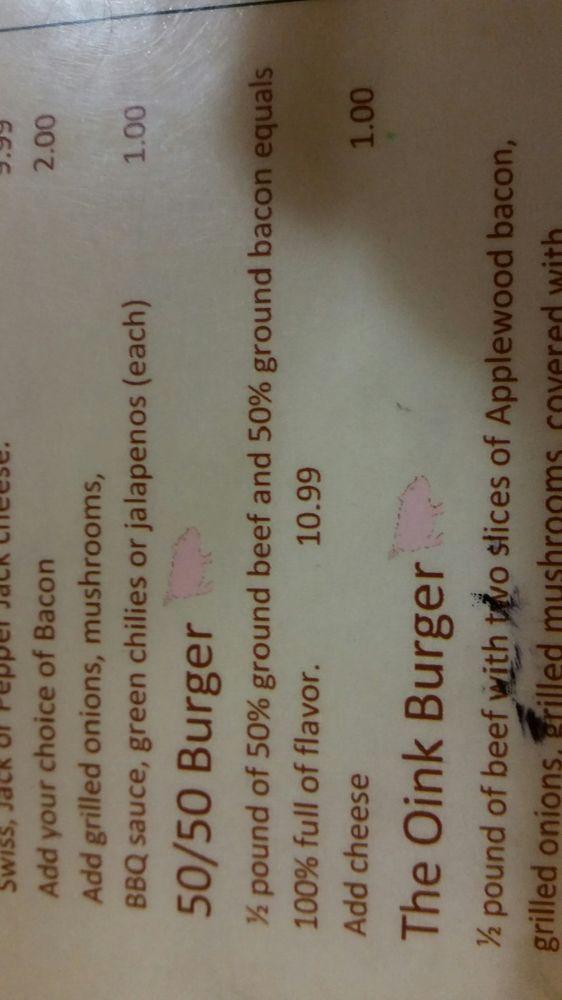 Menu at The Oink Cafe, Phoenix