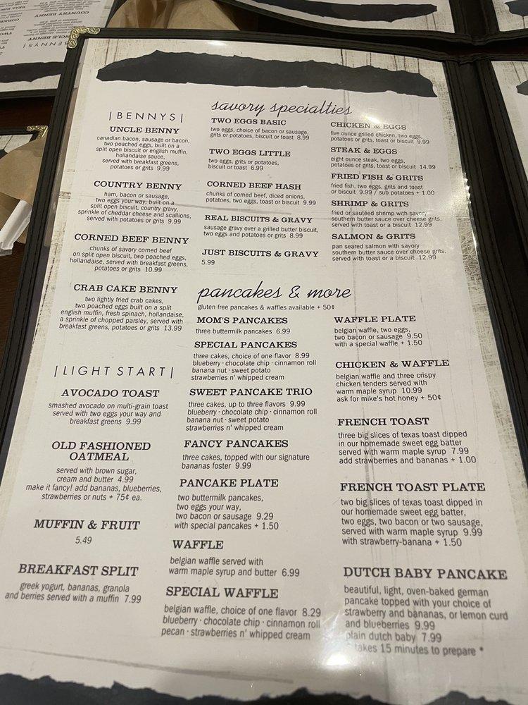 Menu at Two Eggs! restaurant, McDonough