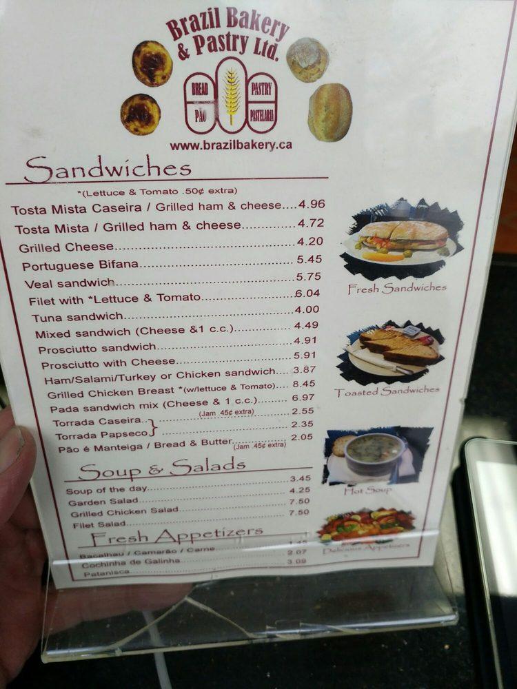 Menu at Brazil Bakery, Mississauga, Mavis Road