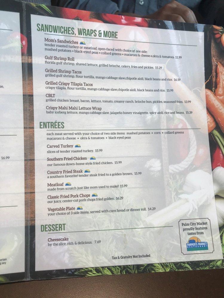 Menu at Palm City Market restaurant, Fort Myers, Terminal Access Rd