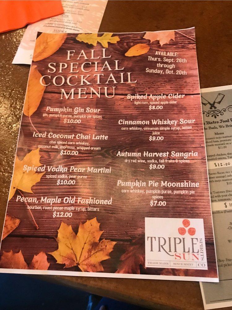 Menu at Triple Sun Spirits Co. - Emmaus pub & bar, Emmaus