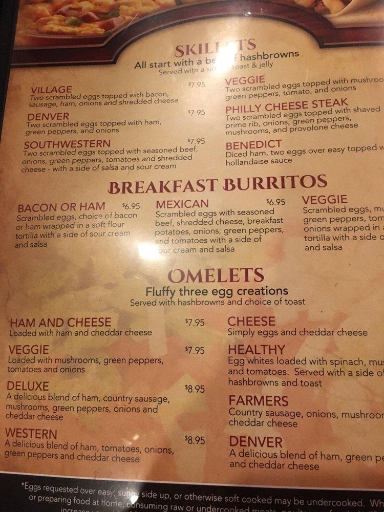 Menu at The Village Grille pizzeria, Green Bay, 801 Hoffman Rd
