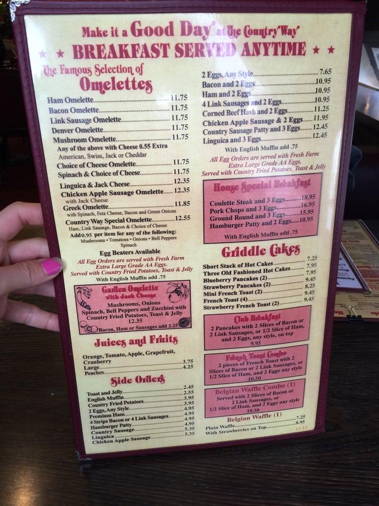 Menu at Country Way restaurant, Fremont