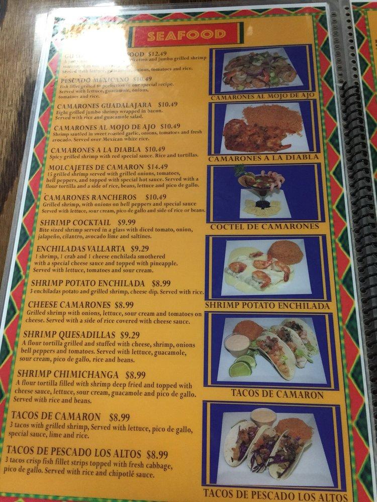 Menu at Guadalajara Mexican Grill restaurant, Pittsburg