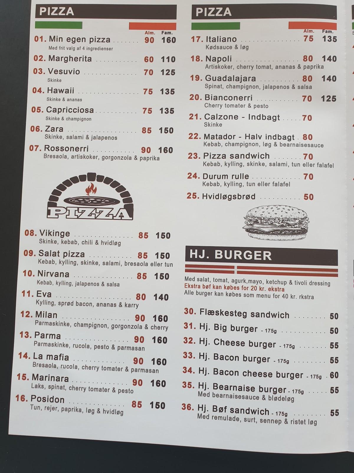 Menu at Stenovn pizza & grill i Skelby restaurant, Herlufmagle