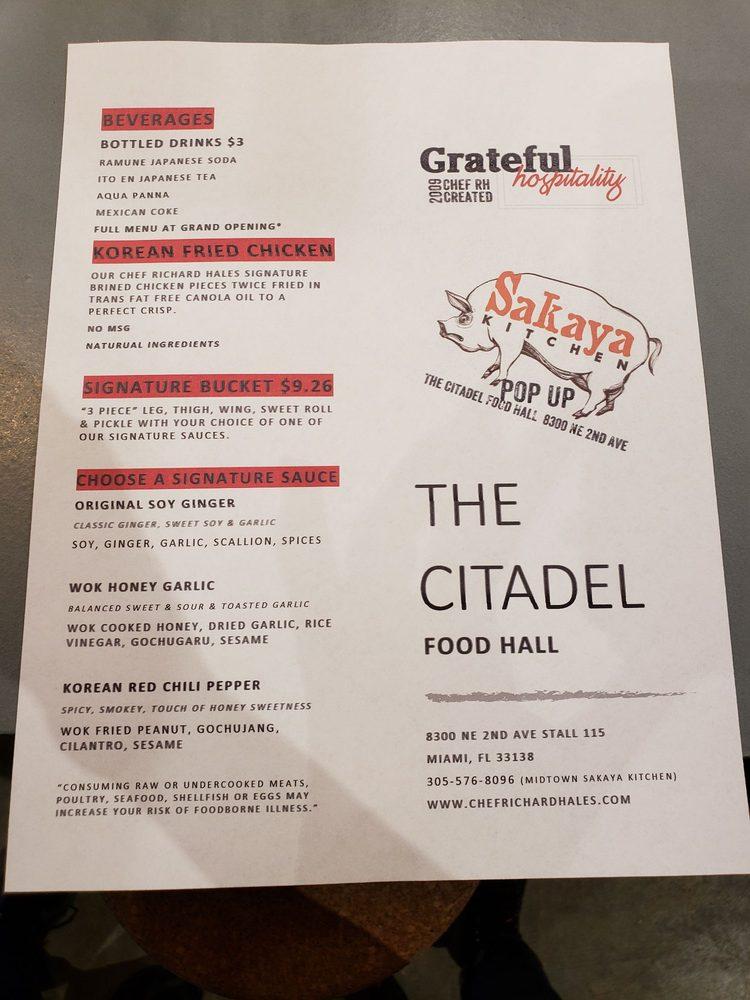 Menu at The Citadel pub & bar, Miami
