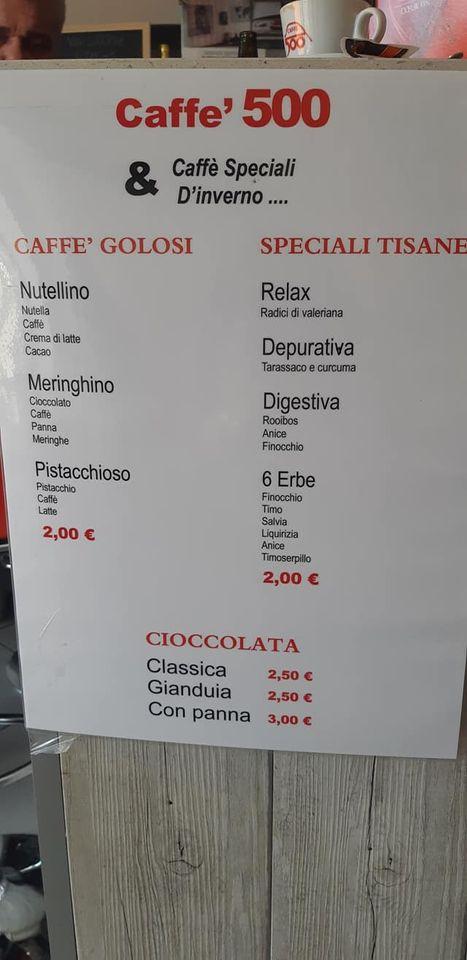 Menu at 500 Wine & Coffee pub & bar, Verdello