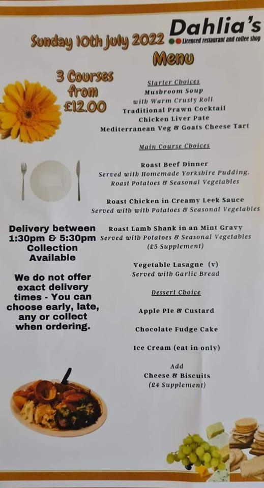 Menu at Dahlia's Kitchen • Licenced Restaurant & Coffee Shop, Blackpool