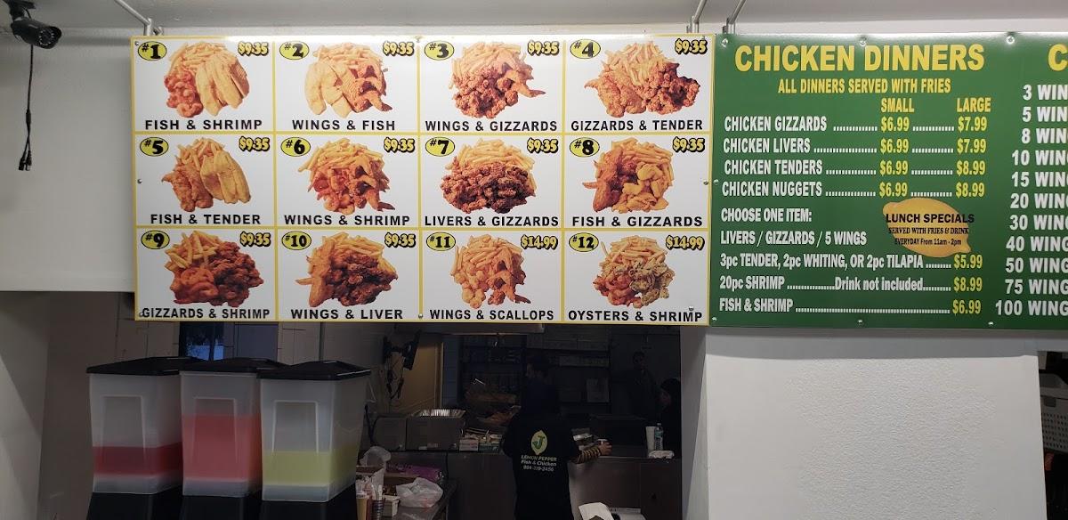 Menu at J LEMON PEPPER. Fish & Chicken restaurant, Jacksonville