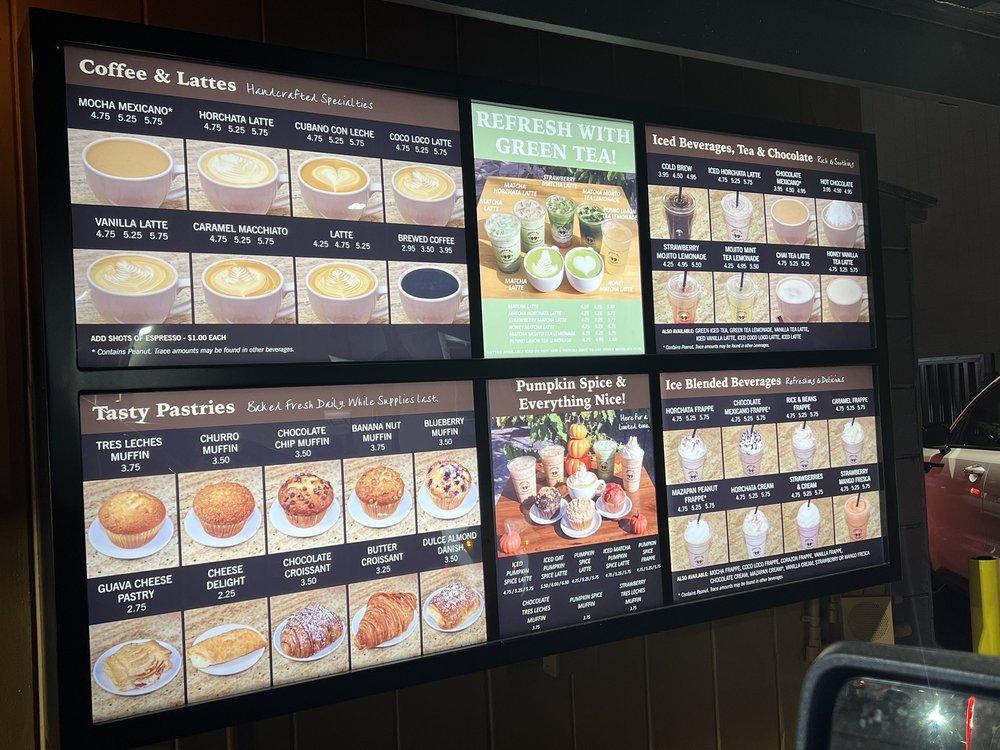 Carta del restaurante Tierra Mia Coffee Drive Thru, Long Beach, E Carson St