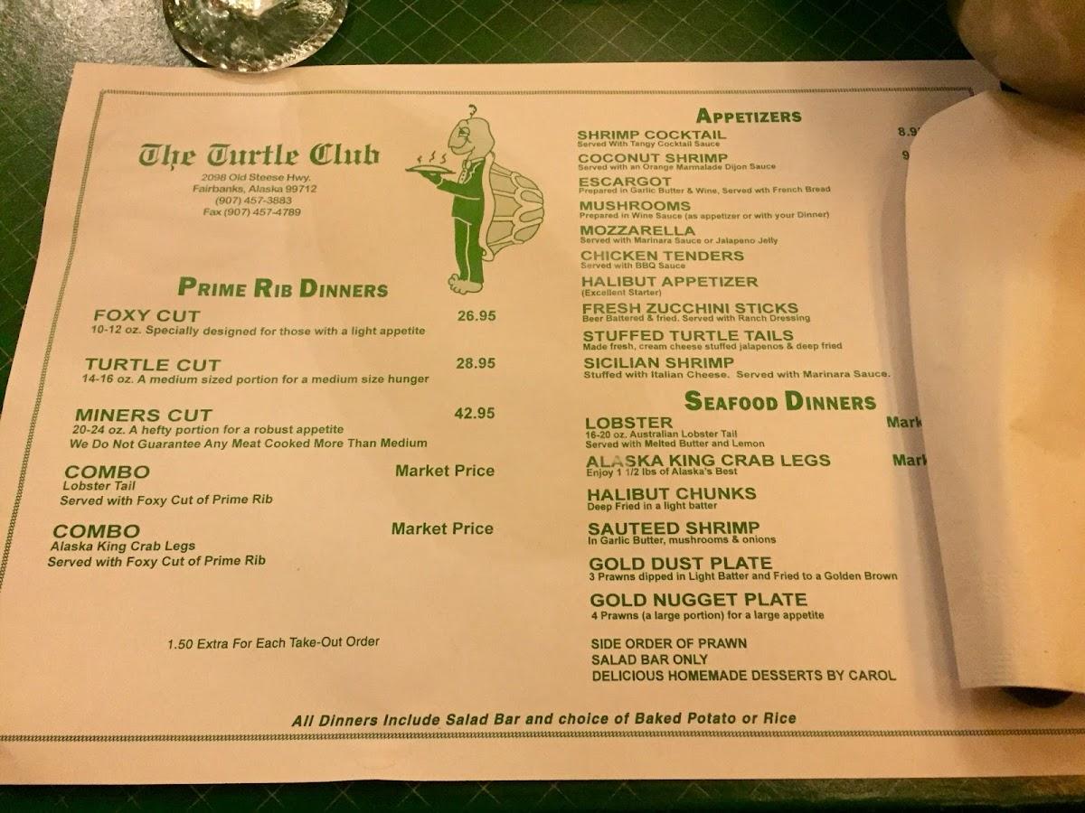 Carta de Turtle Club, Fairbanks, Old Steese Hwy N