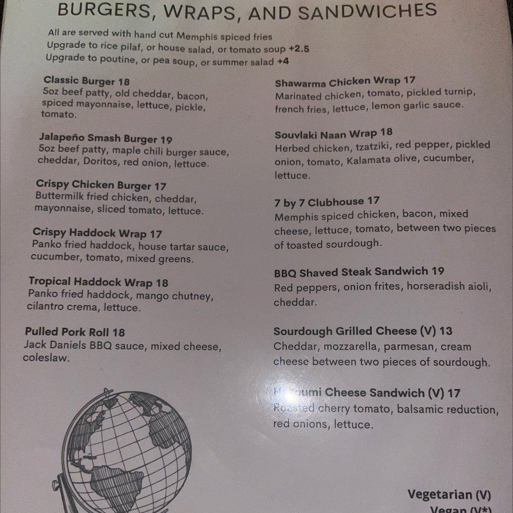 Menu at 7 by 7 Restaurant, Sydney