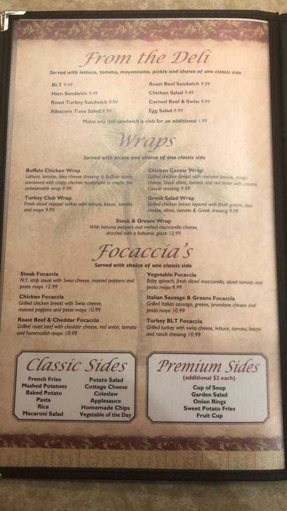 Menu at Castlewood Cafe, Utica