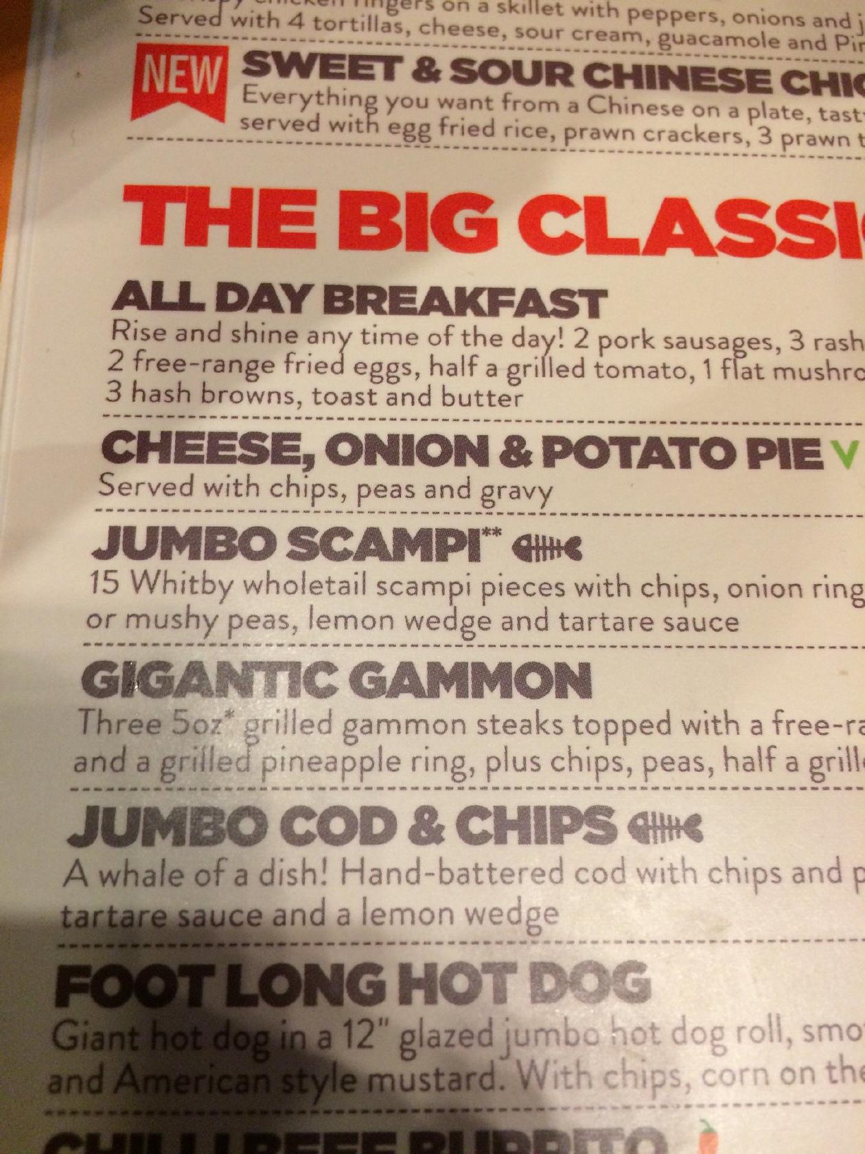 Menu at The Cambridge pub & bar, Birmingham, College Street