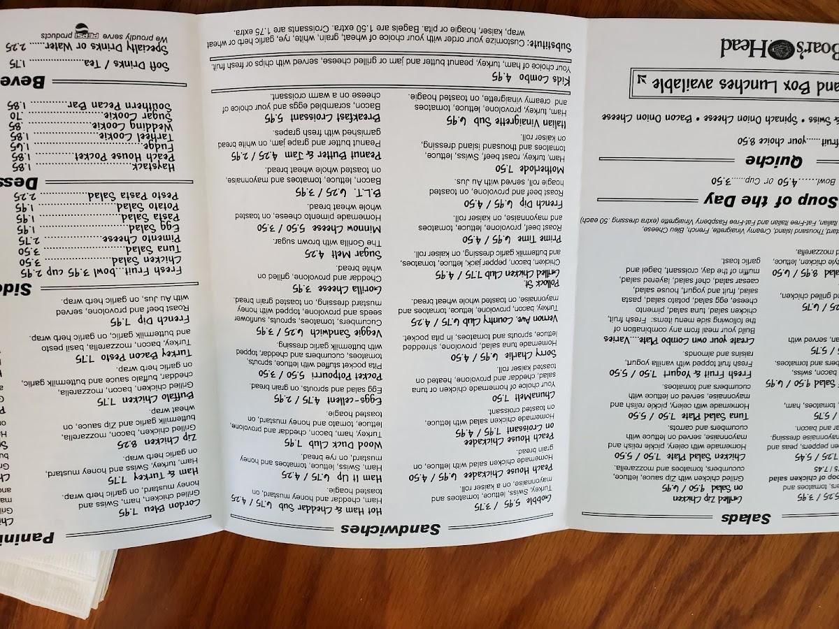 Menu at Peach House Restaurant, Kinston