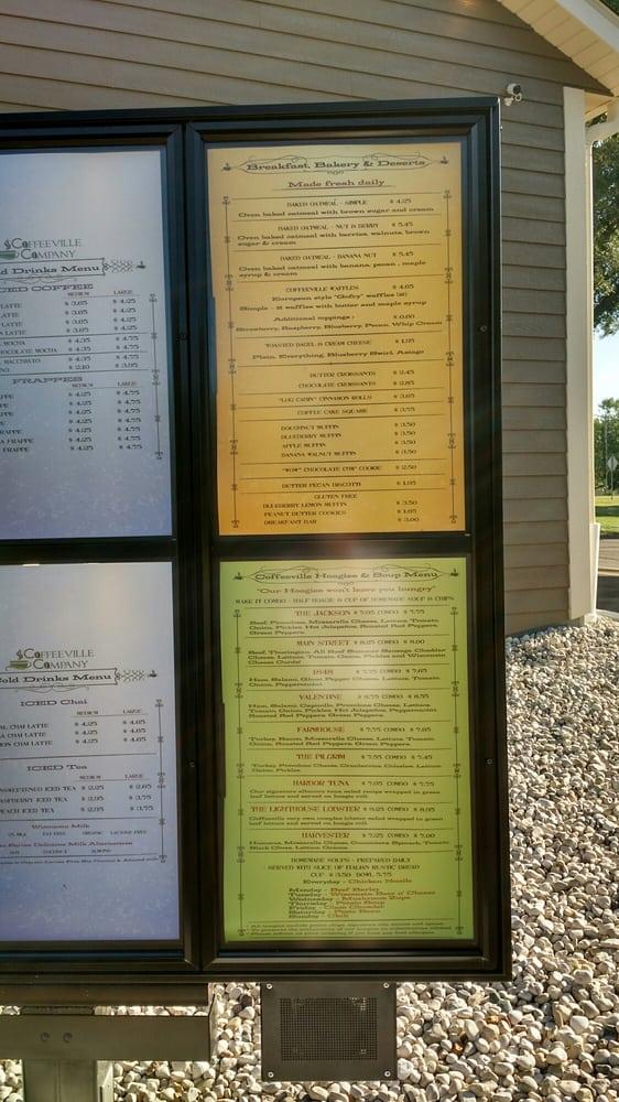 Menu at Coffeeville Company cafe, Jackson