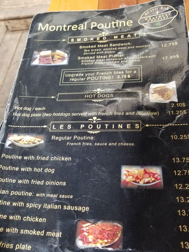 Menu at Montréal poutine restaurant, Montréal, 181 Rue Saint-Paul E