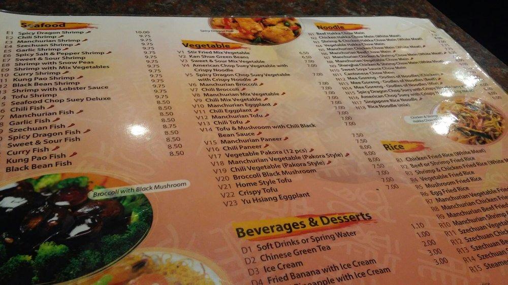 Menu at Spicy Dragon Restaurant, Toronto, Kennedy Rd