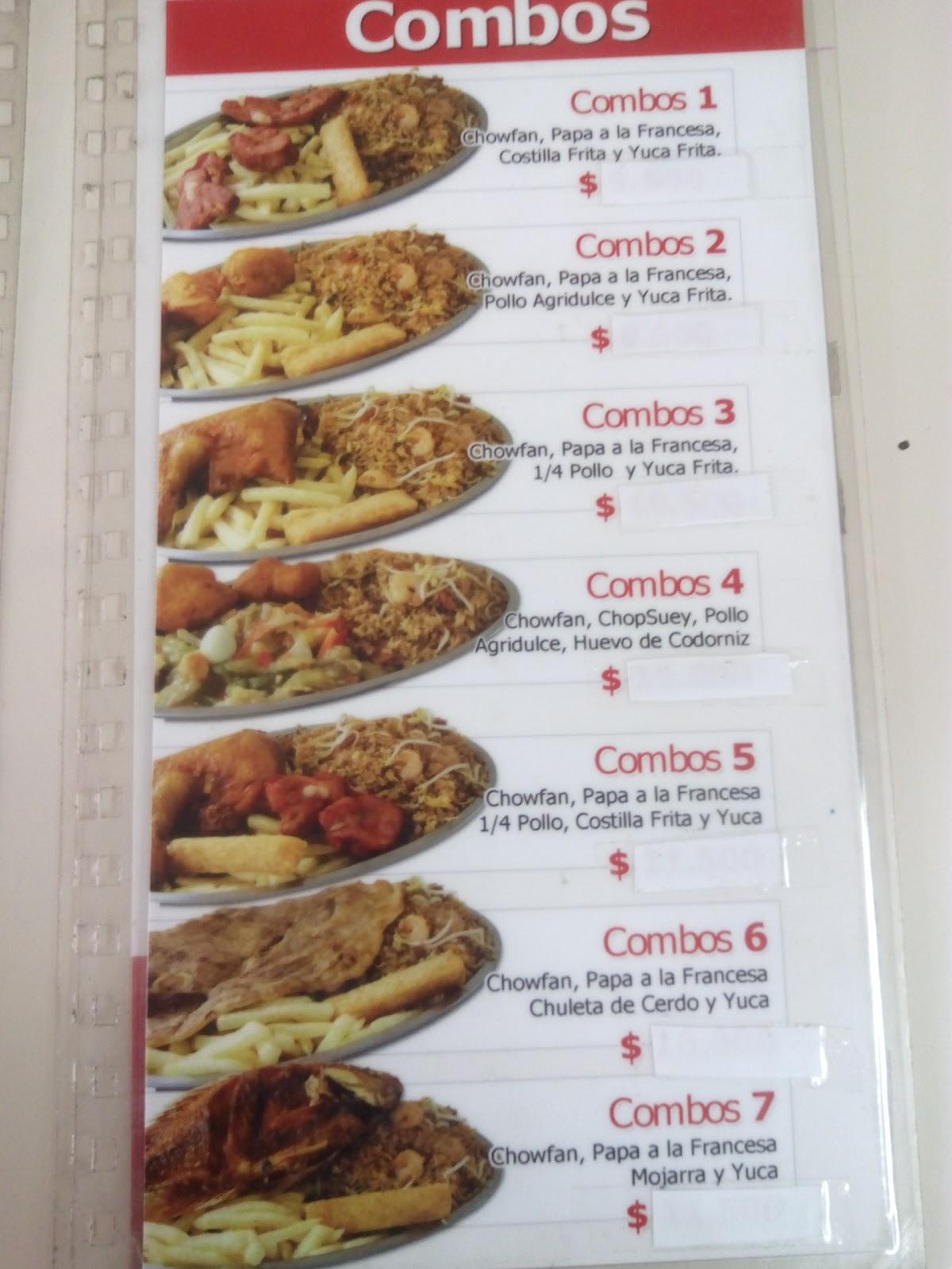 Menu at Mr Wok Comida China restaurant, Bogotá